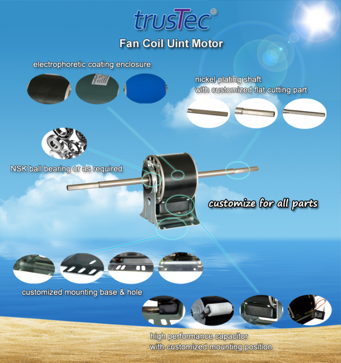 TrusTec FCU Motor - Fan Coil Unit 100W Motor For Commercial Air Conditioner