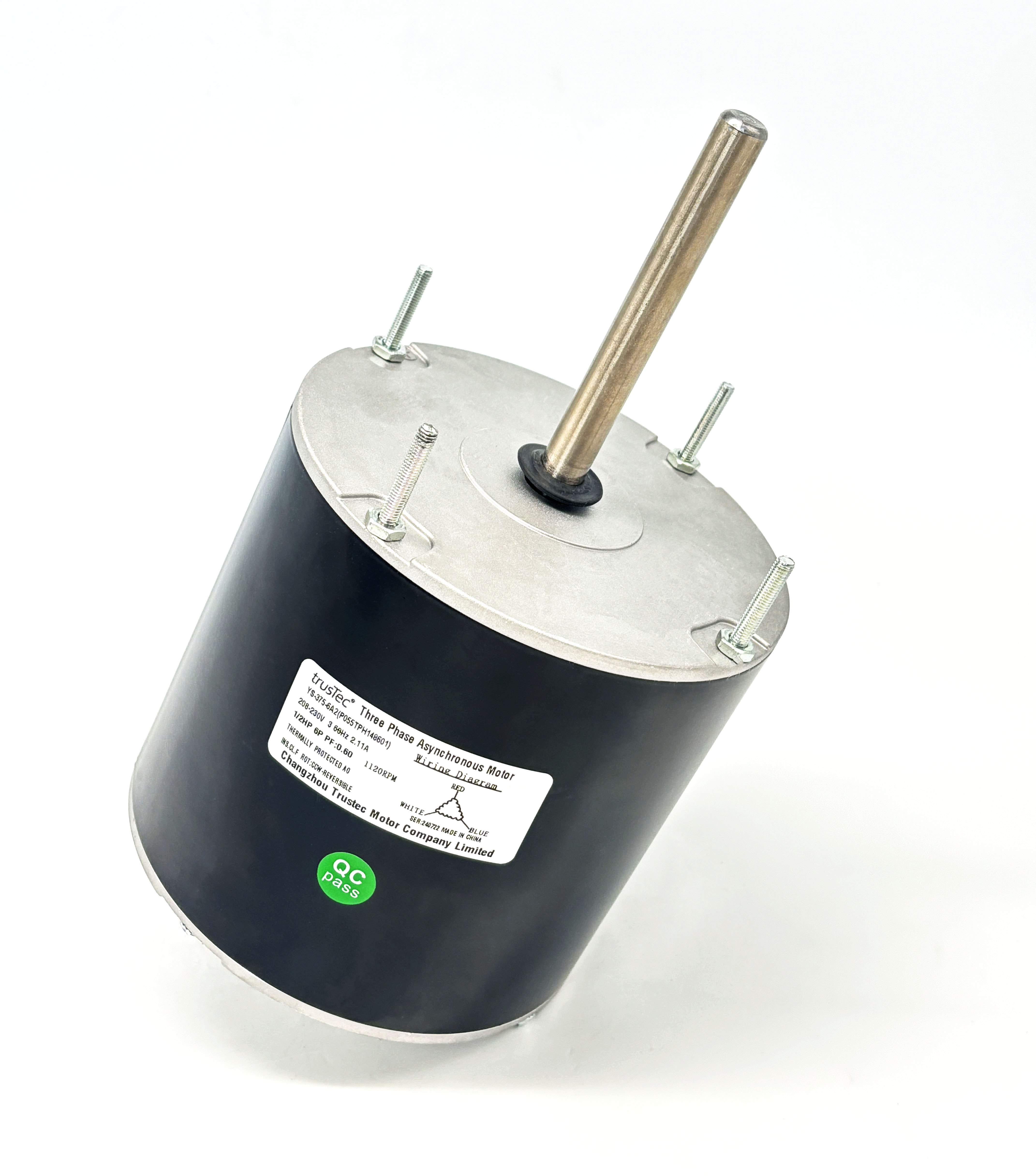 Three Phase Condenser Fan Motor - 1/2HP 1120RPM 208-230V 60HZ