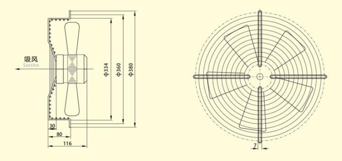 Axial Flow Fan Ac Axial Exhaust Fan With External Rotor Motor